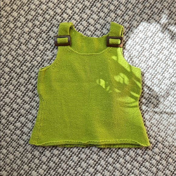 Tops | Handmade Lime Green Knit Top | Poshmark